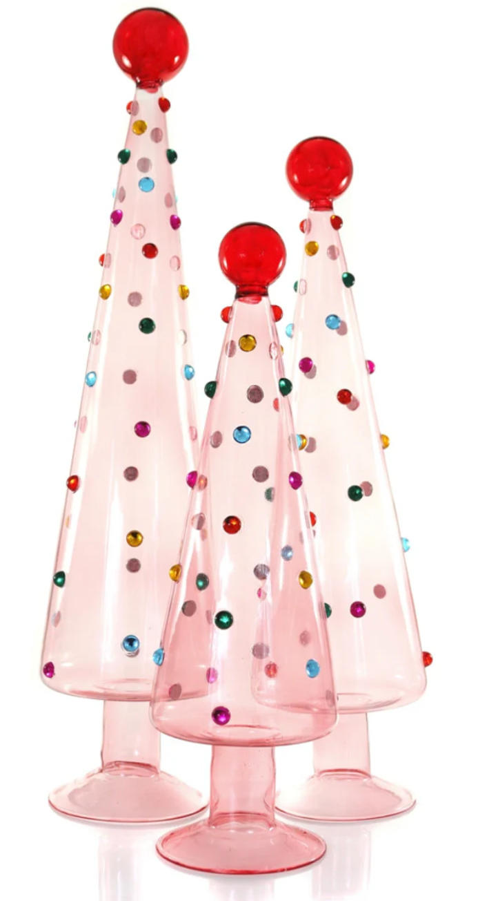 Decorated Dotted Trees- Translucent Pink