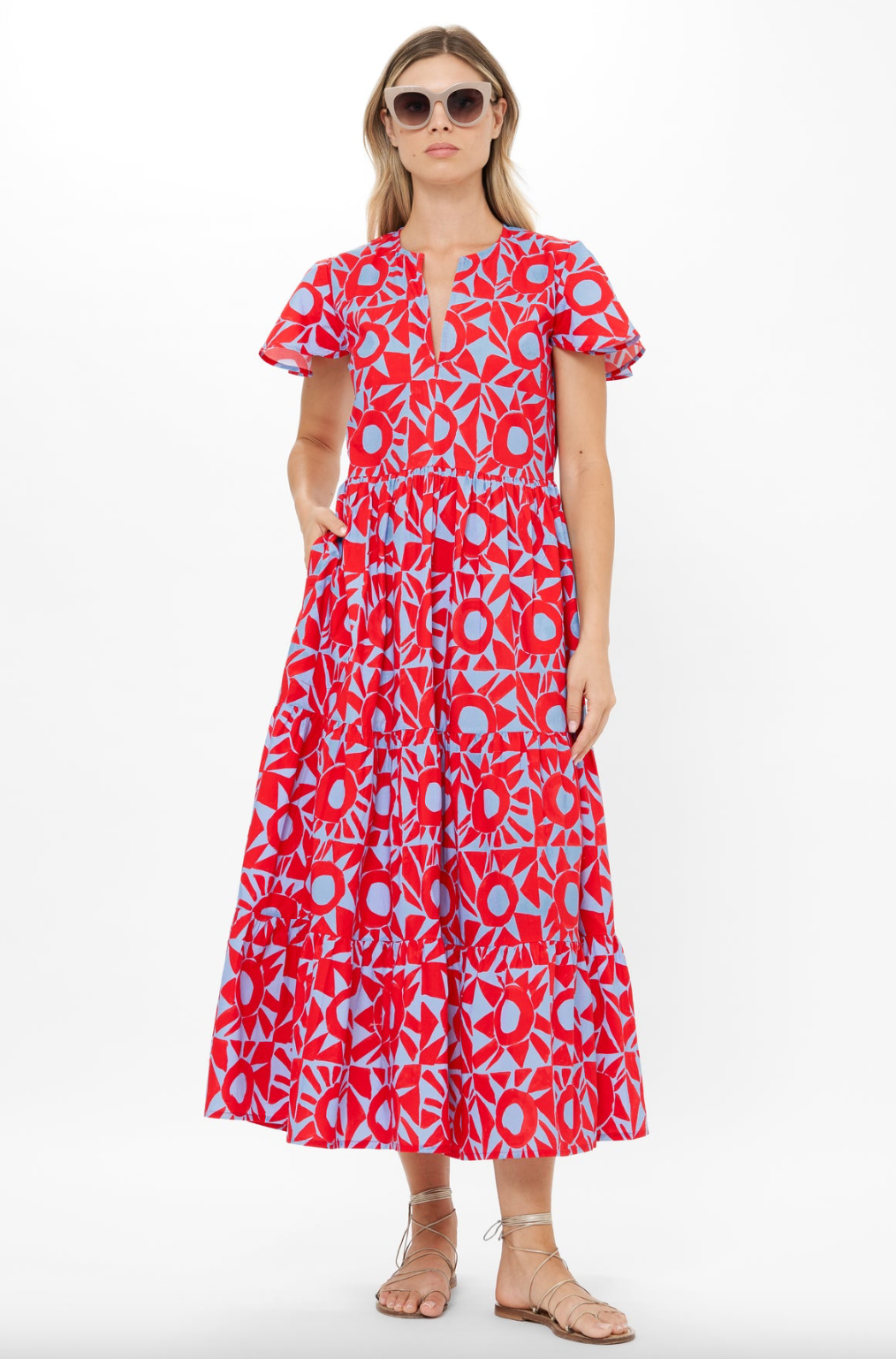 V-NECK MAXI- ECLIPSE RED